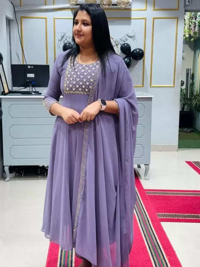 PARTY WEAR PANEL CUT ANARKALI SALWAR SET WITH FULL HANDWORK